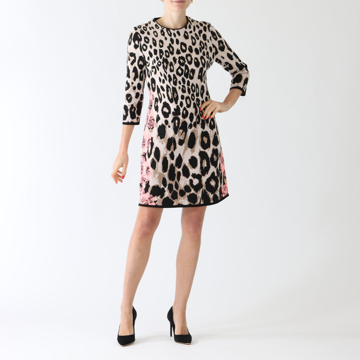Soft Cappuccino Leonic Jacquard Print Dress – Angela Beer | The ultimate ladies shopping ...