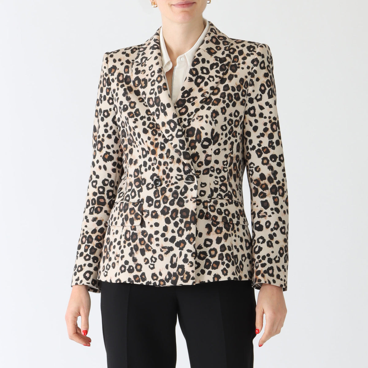 Soft Cappuccino Leonic Print Scuba Blazer – Angela Beer | The ultimate ladies shopping ...
