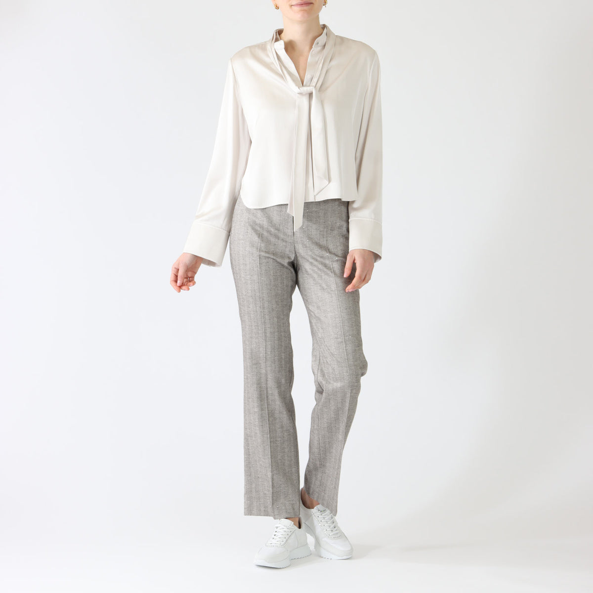 Soft Charcoal Fendou Lurex Pinstripe Pants – Angela Beer | The ultimate ladies shopping ...