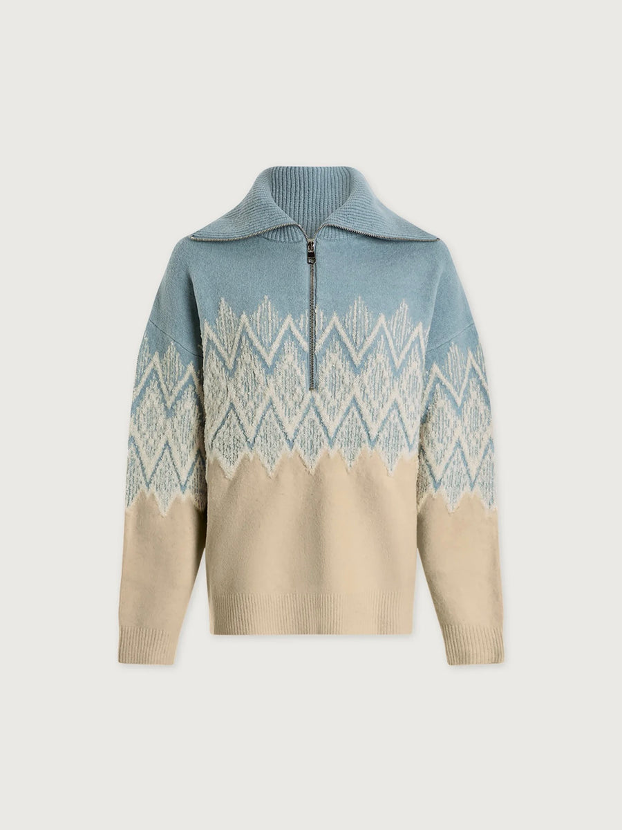 Ashley Blue Hedda Fairisle Half-Zip Knit – Angela Beer | The ultimate ...