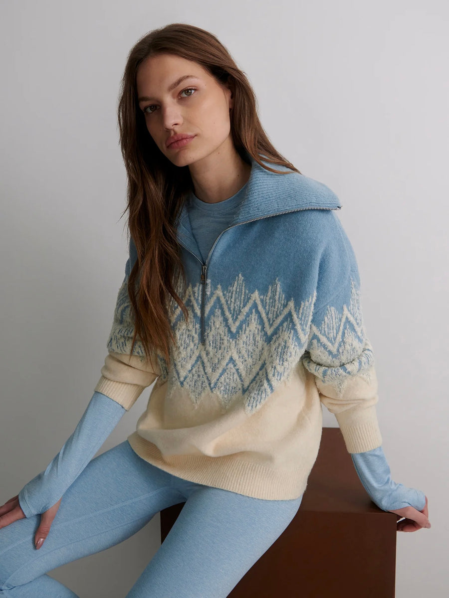 Ashley Blue Hedda Fairisle Half-Zip Knit – Angela Beer | The ultimate ...