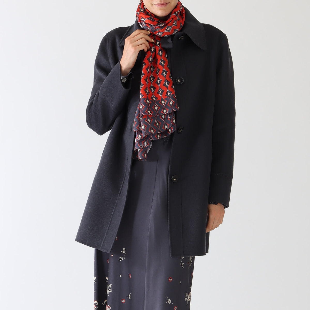 Aurora Red Abby Print Silk Scarf – Angela Beer | The ultimate ladies ...