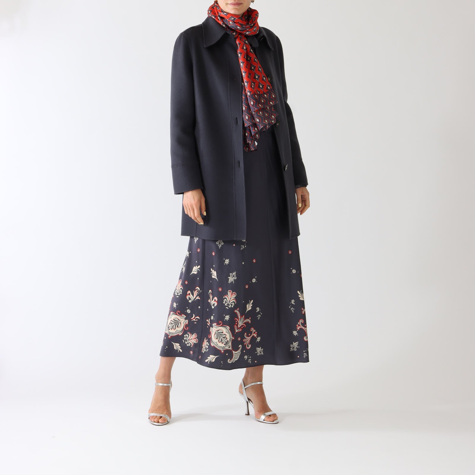 Aurora Red Abby Print Silk Scarf – Angela Beer | The ultimate ladies ...