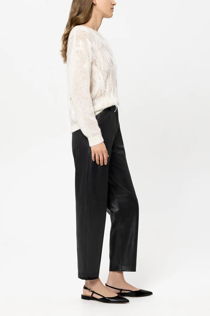 Black The Fake Leather Barrel Pants – Angela Beer | The ultimate ladies ...