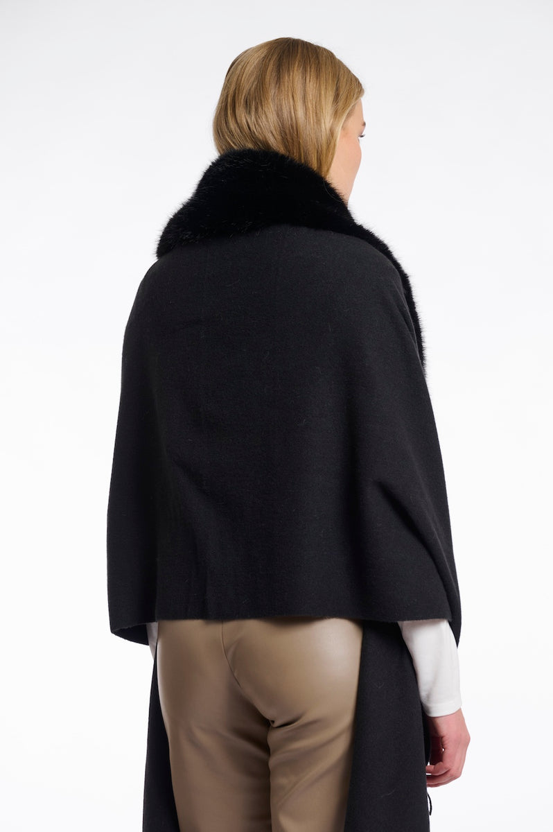 Black Wendy Faux Fur Cape – Angela Beer | The ultimate ladies shopping ...