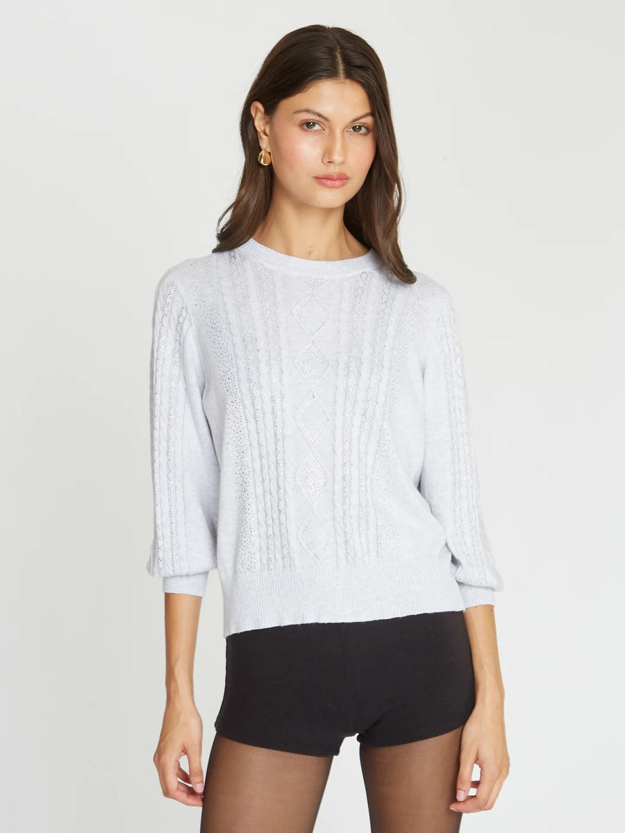 Bleach White Jewelled Cable Cotton Sweater – Angela Beer | The ultimate ...