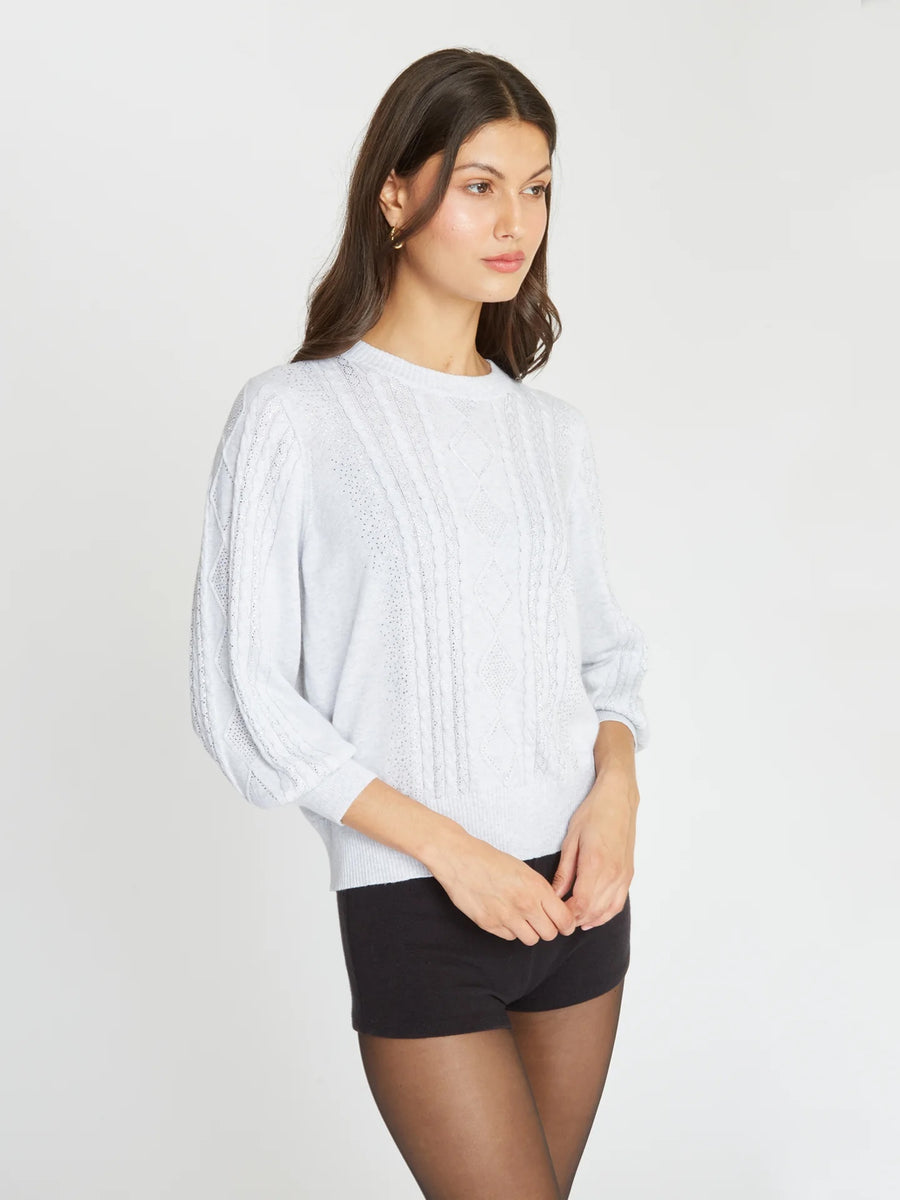 Bleach White Jewelled Cable Cotton Sweater – Angela Beer | The ultimate ...