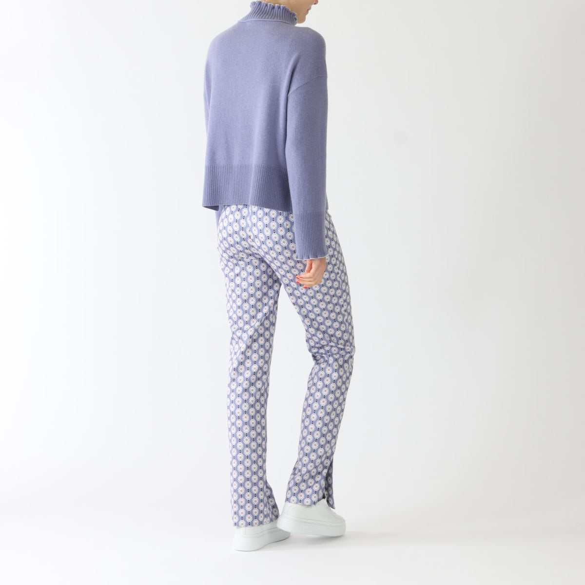 Bluish Violet Fatsa Novelty Print Pants – Angela Beer | The ultimate ...