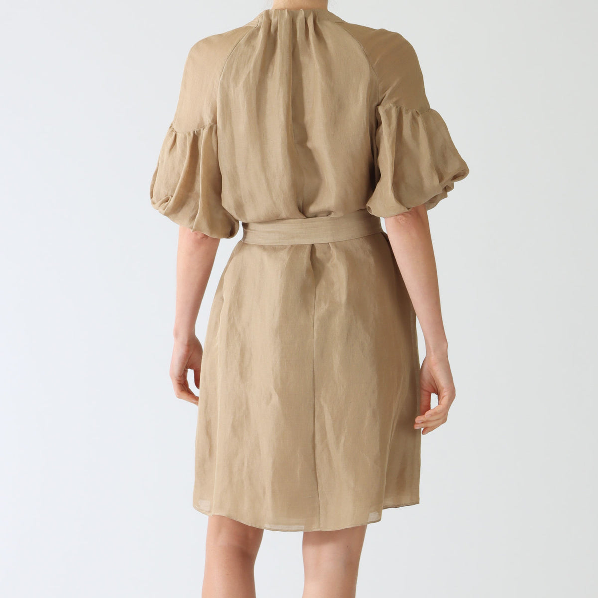 Cappuccino Macaron Linen Blend Dress – Angela Beer | The ultimate ...