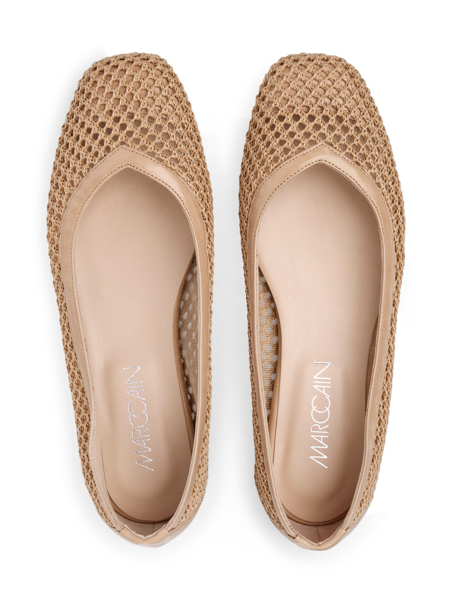 Cappuccino Macaron Raffia Ballerina Flats – Angela Beer | The ultimate ...