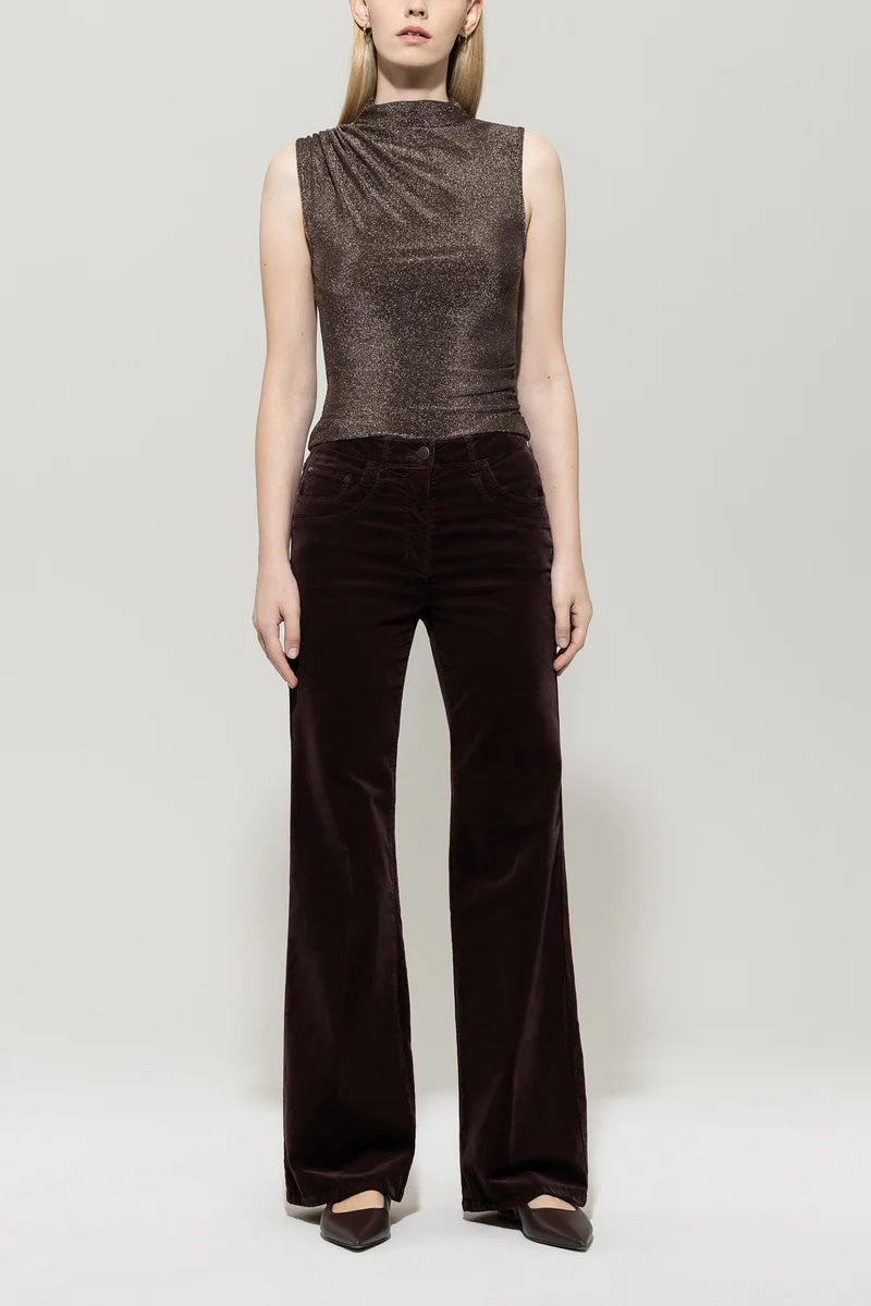 Espresso Soft Velvet Stretch Bootleg Pants – Angela Beer | The ultimate ...