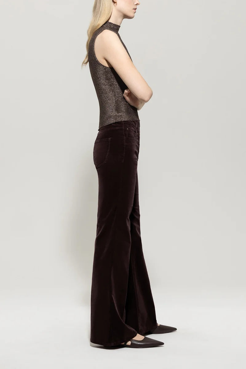Espresso Soft Velvet Stretch Bootleg Pants – Angela Beer | The ultimate ...