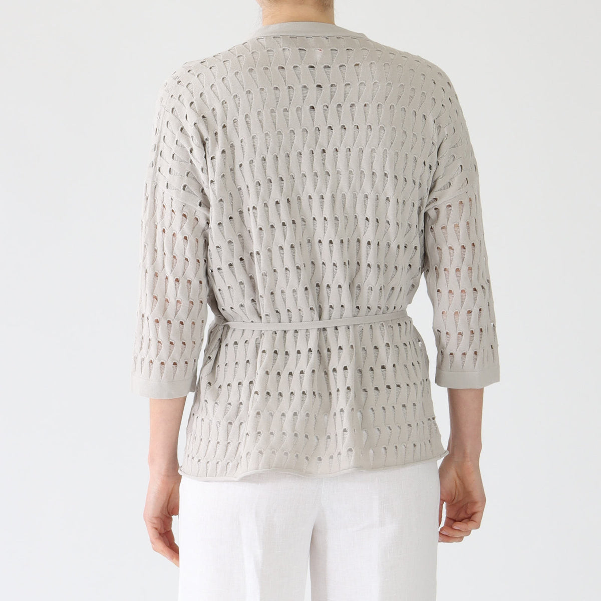 Greige Ladder Knit Cardigan – Angela Beer | The ultimate ladies ...