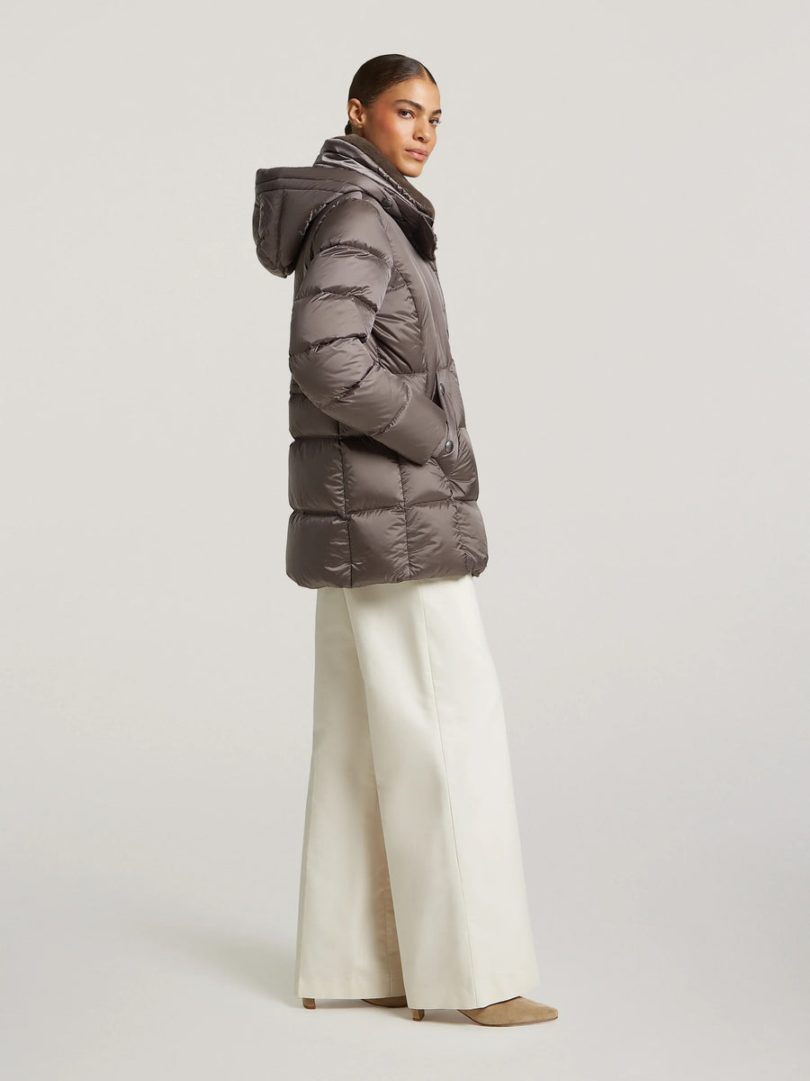 Grey Taupe Kelly Down Quilted Coat – Angela Beer | The ultimate ladies ...