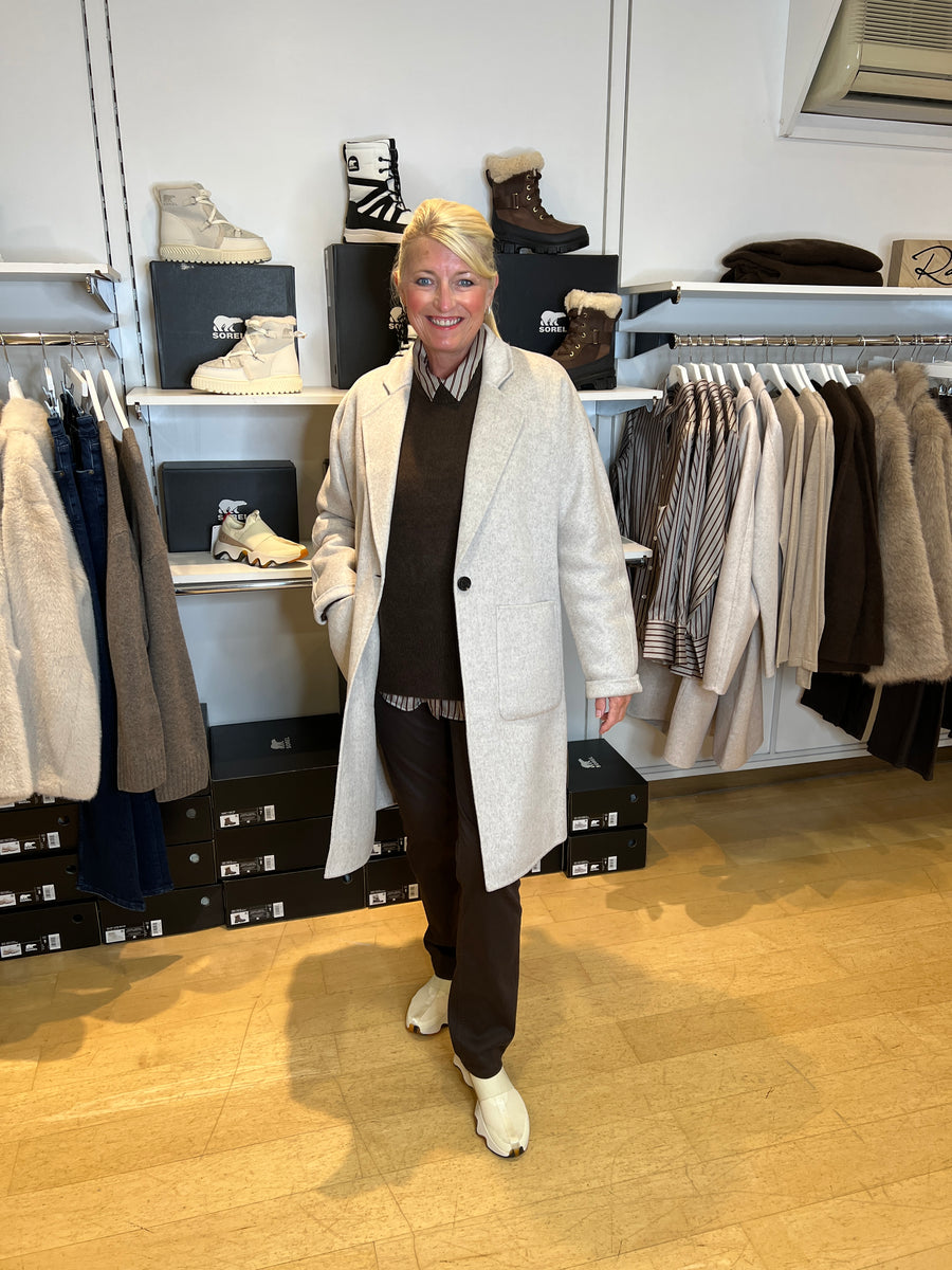 Oatmeal Everest Wool Blend Coat – Angela Beer | The ultimate ladies ...