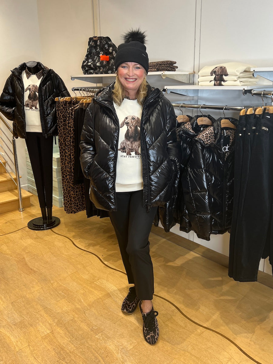 Black Glossy Quilted Puffer Jacket – Angela Beer | The ultimate ladies ...