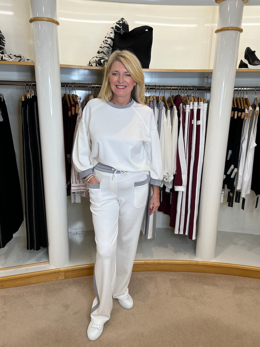 Off White Washington Wide Leg Track Pants – Angela Beer | The ultimate ...