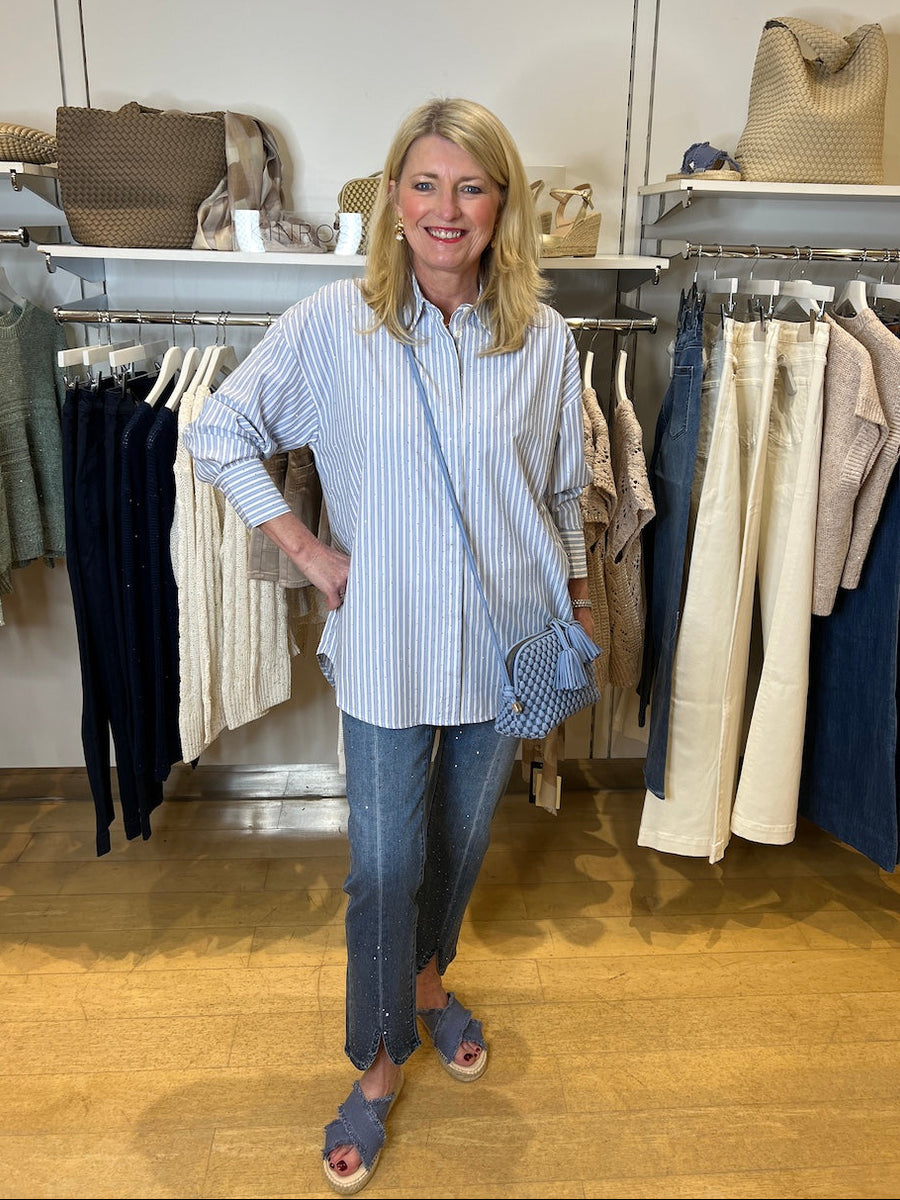 Denim Medium Blue Embellished Jeans – Angela Beer | The ultimate ladies ...
