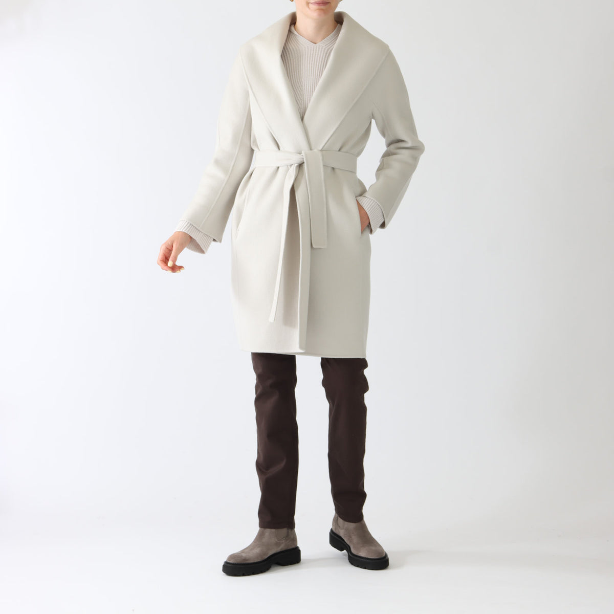 Ivory Messi Wool Robe Coat – Angela Beer | The ultimate ladies shopping ...