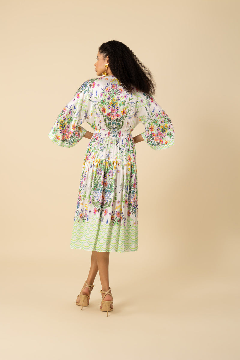 Ivory Zahra Floral Print Midi Dress – Angela Beer | The ultimate ladies ...