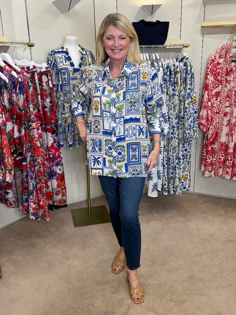 Light Blue Anaya Papier Colle Silk Shirt – Angela Beer | The ultimate ...