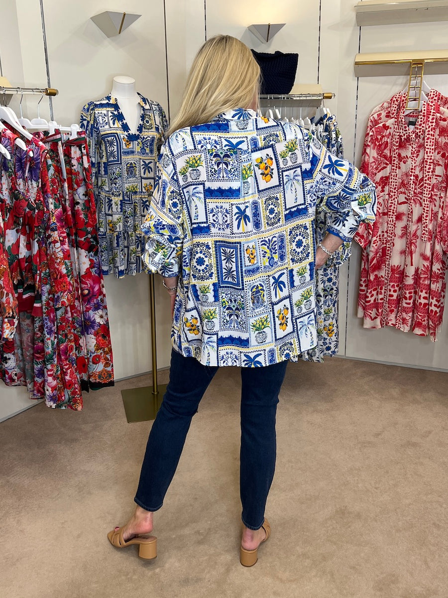 Light Blue Anaya Papier Colle Silk Shirt – Angela Beer | The ultimate ...