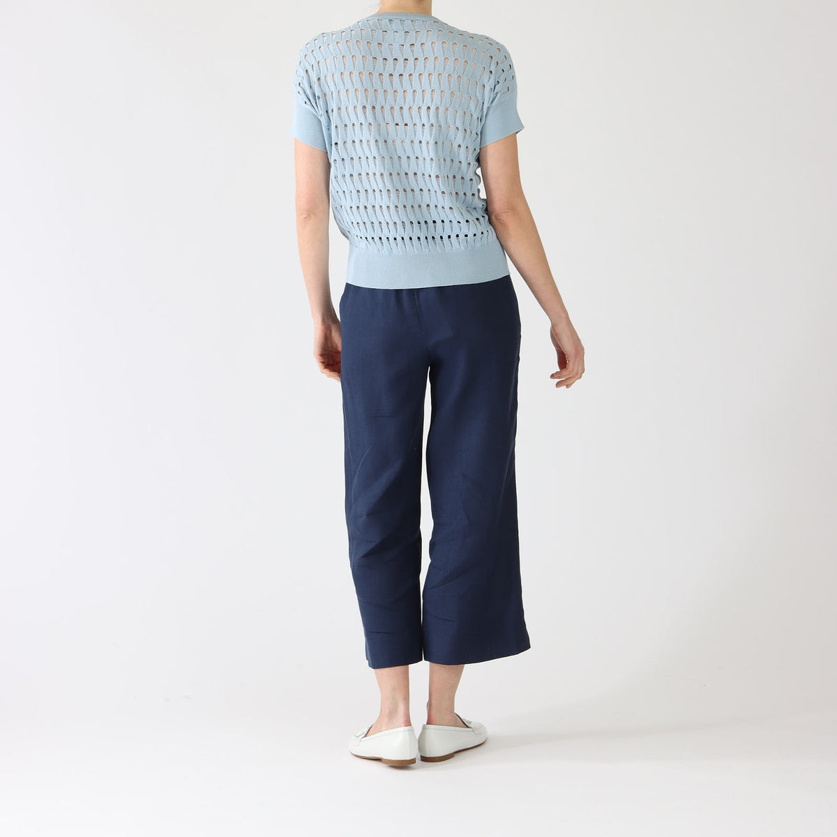 Light Blue Ladder Knit Sweater – Angela Beer | The ultimate ladies ...