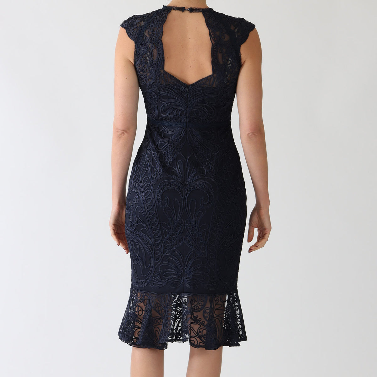 Midnight Blue Floral Lace Dress – Angela Beer | The ultimate ladies ...