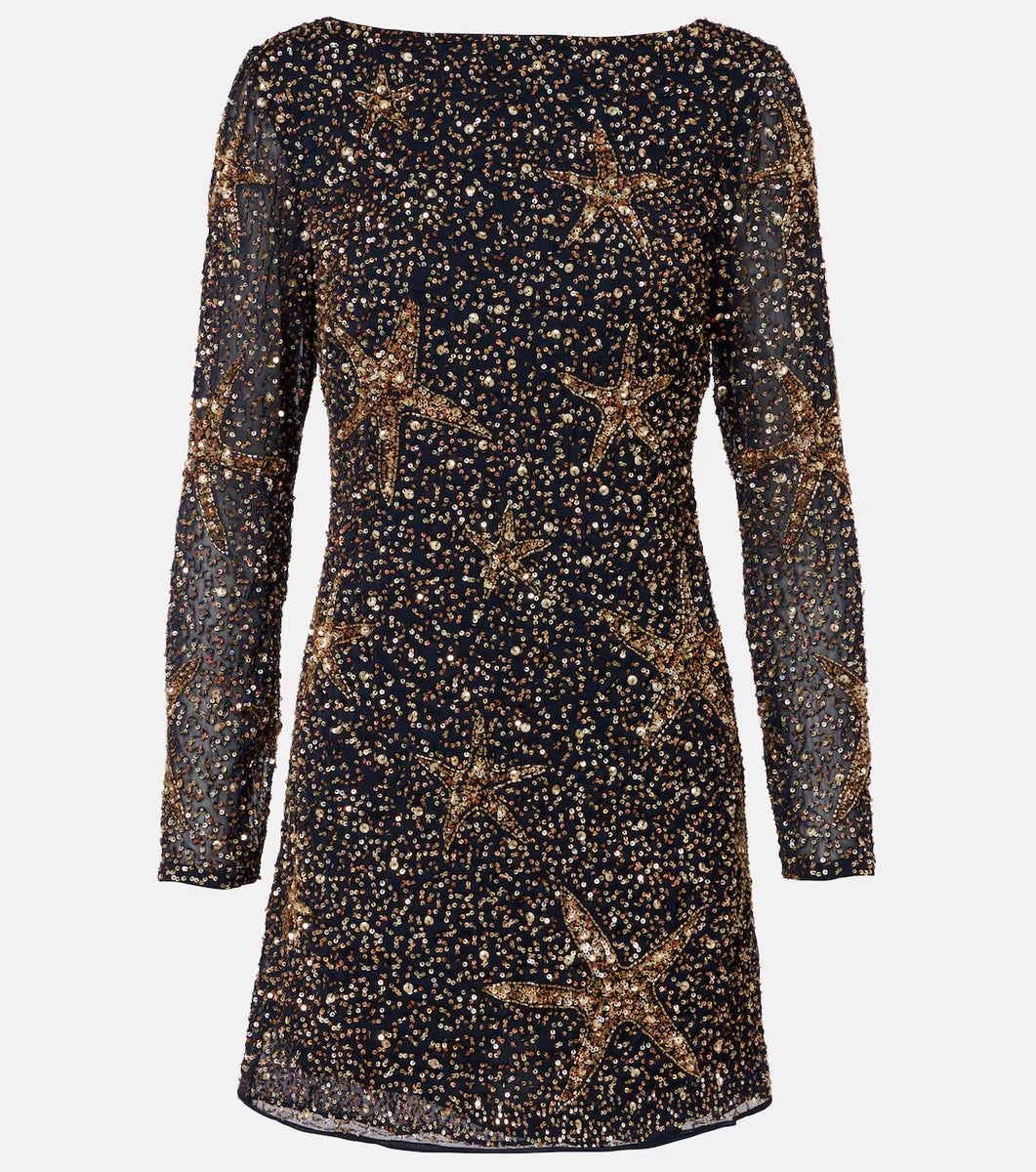 Navy Ilse Starfish Embellished Mini Dress – Angela Beer | The ultimate ...