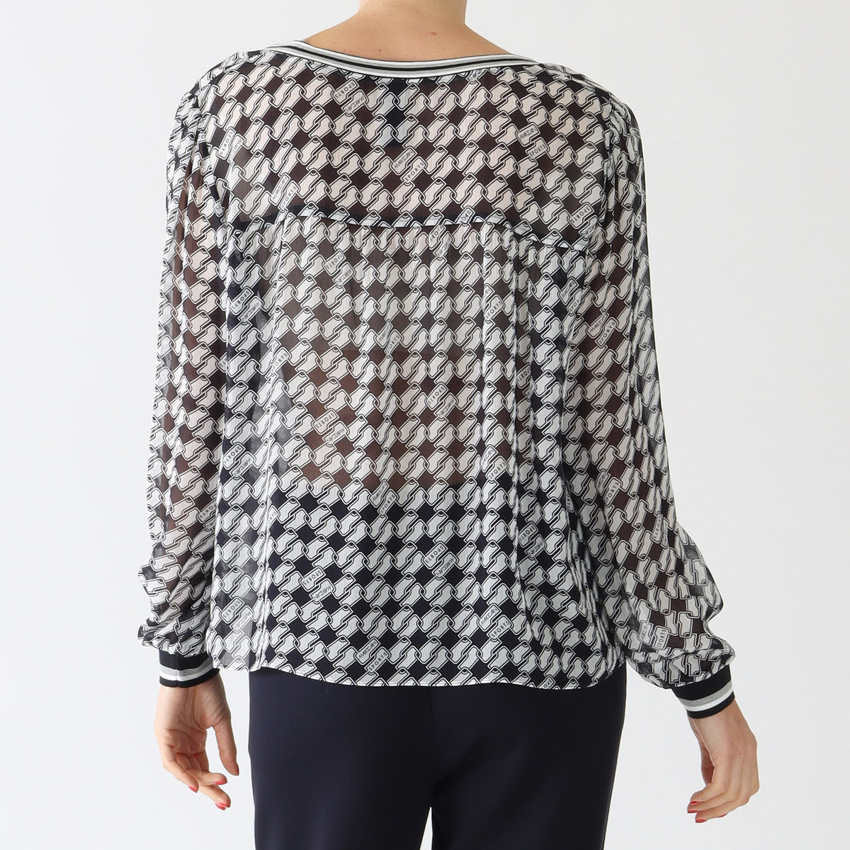 Navy Scube Chain Print Blouse – Angela Beer | The ultimate ladies ...