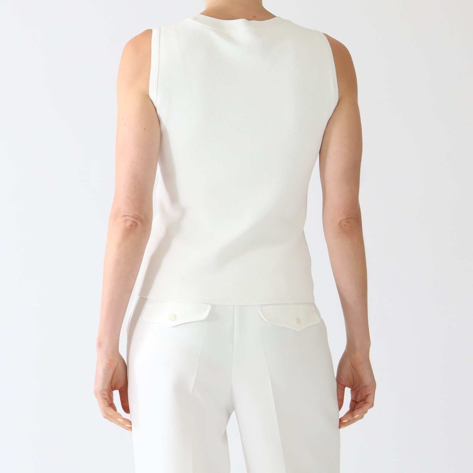 Off White Diamond Detail Knit Tank – Angela Beer | The ultimate ladies ...