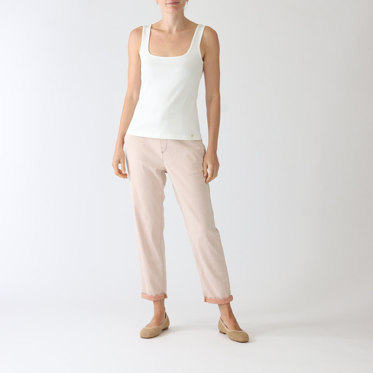 Off White Stretch Cotton Tank – Angela Beer | The ultimate ladies ...