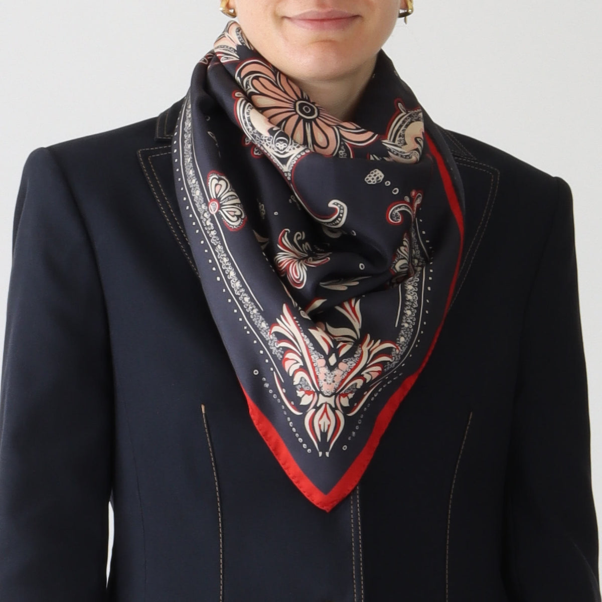 Periscope Blue Paisley Print Silk Scarf – Angela Beer | The ultimate ...
