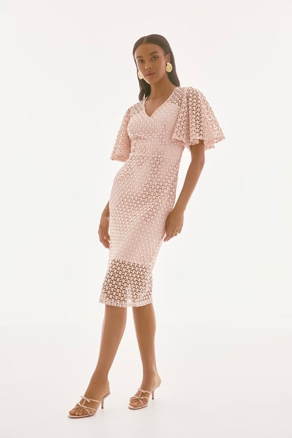 Quartz Lace Effect Flutter Dress – Angela Beer | The ultimate ladies ...