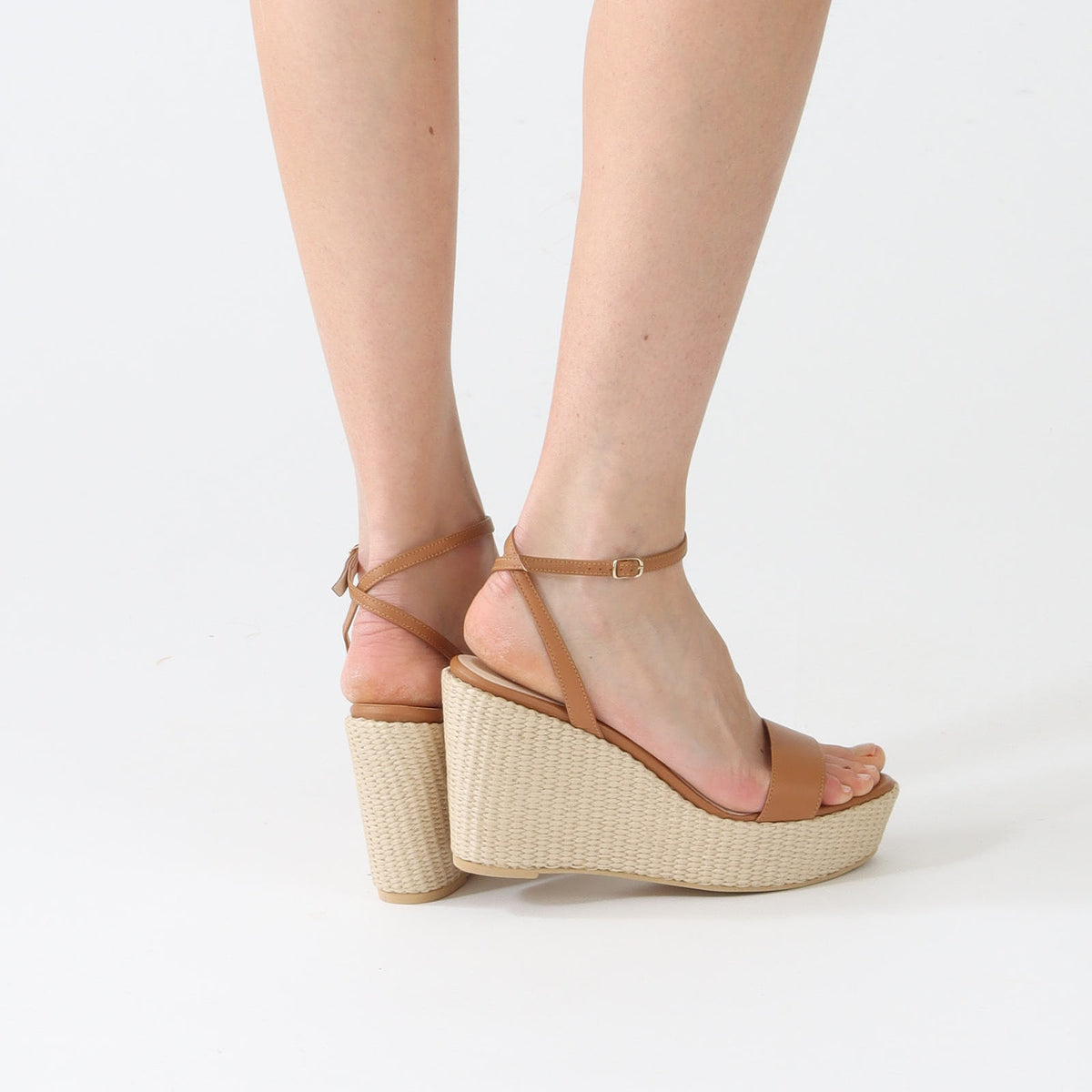 Tan Leather Wedge Sandal – Angela Beer | The ultimate ladies shopping ...