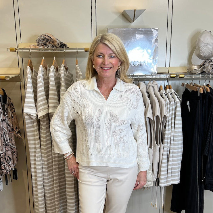 Smoke Folia Front Knit Sweater – Angela Beer | The ultimate ladies ...