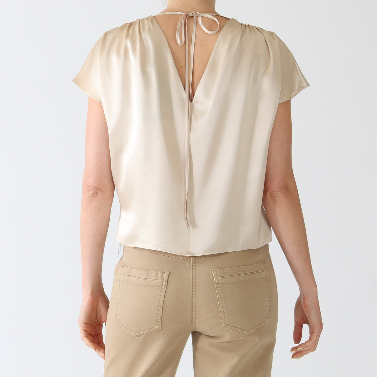 Soft Camel The Silk Satin Top – Angela Beer | The ultimate ladies ...