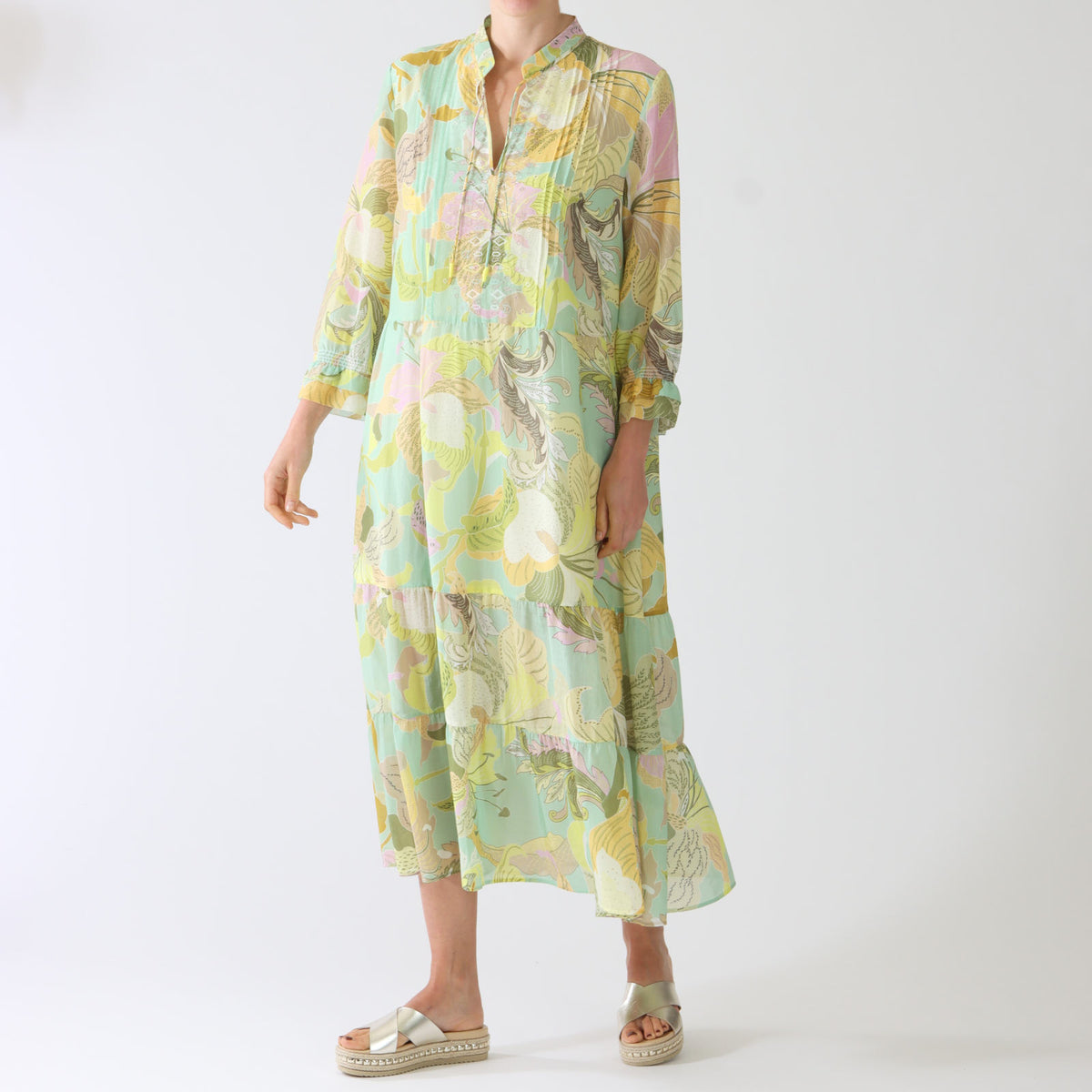 Soft Limeade Fenna Print Midi Dress – Angela Beer | The ultimate ladies ...