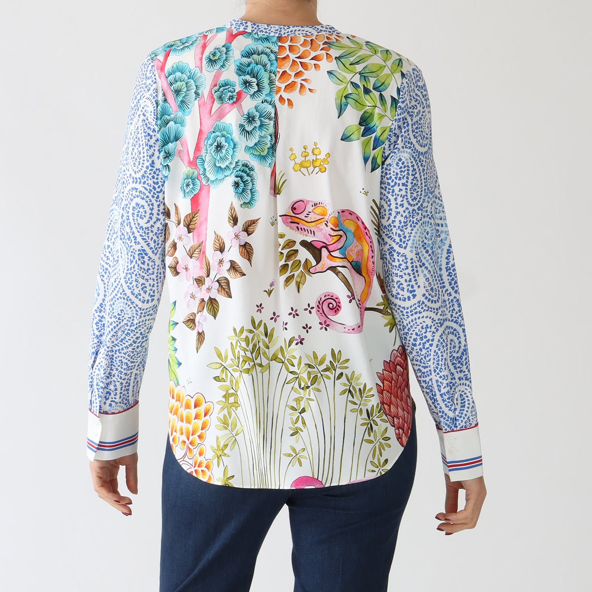Super Multicoloured Tropical Print Silk Shirt – Angela Beer | The ...