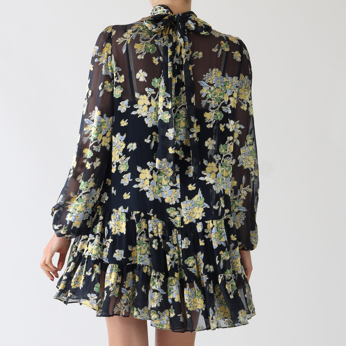 Navy Anaya Bouquet Devore Mini Dress – Angela Beer | The ultimate ...