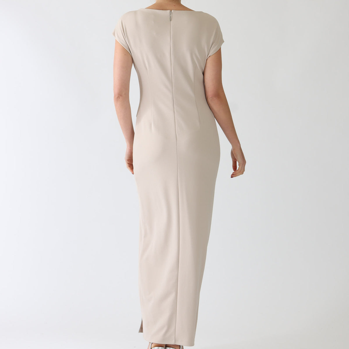 Sand Ruched Bodycon Maxi Dress – Angela Beer | The ultimate ladies ...