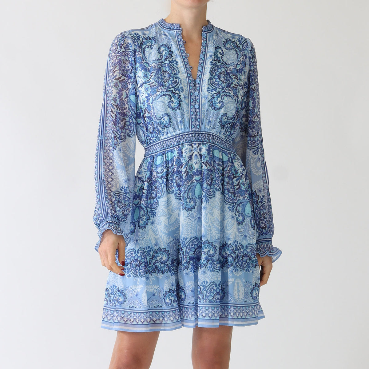 Blue Eleanora Washed Chiffon Dress – Angela Beer | The ultimate ladies ...