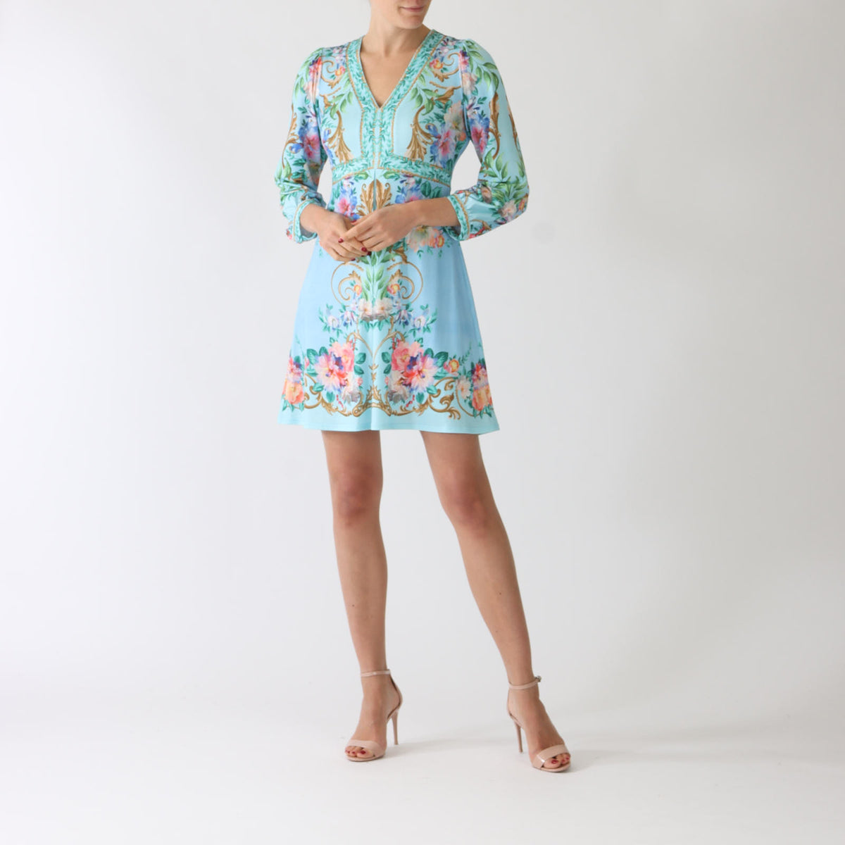 Blue Sariah Matte Jersey Dress – Angela Beer | The ultimate ladies ...