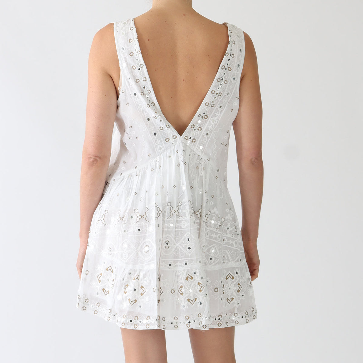 White Mosaic Mirror Print Mini Dress – Angela Beer | The ultimate ...