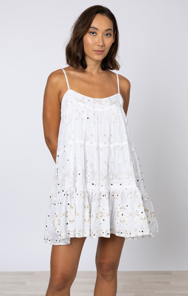 White Mosaic Print Wave Mini Dress – Angela Beer | The ultimate ladies ...
