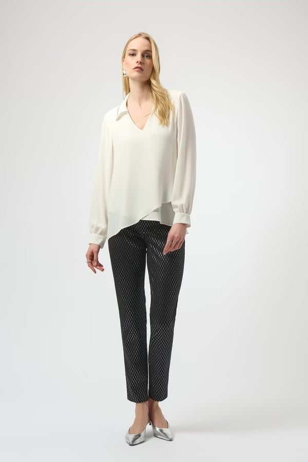 Winter White Layered Top With Embellished Collar – Angela Beer | The ...
